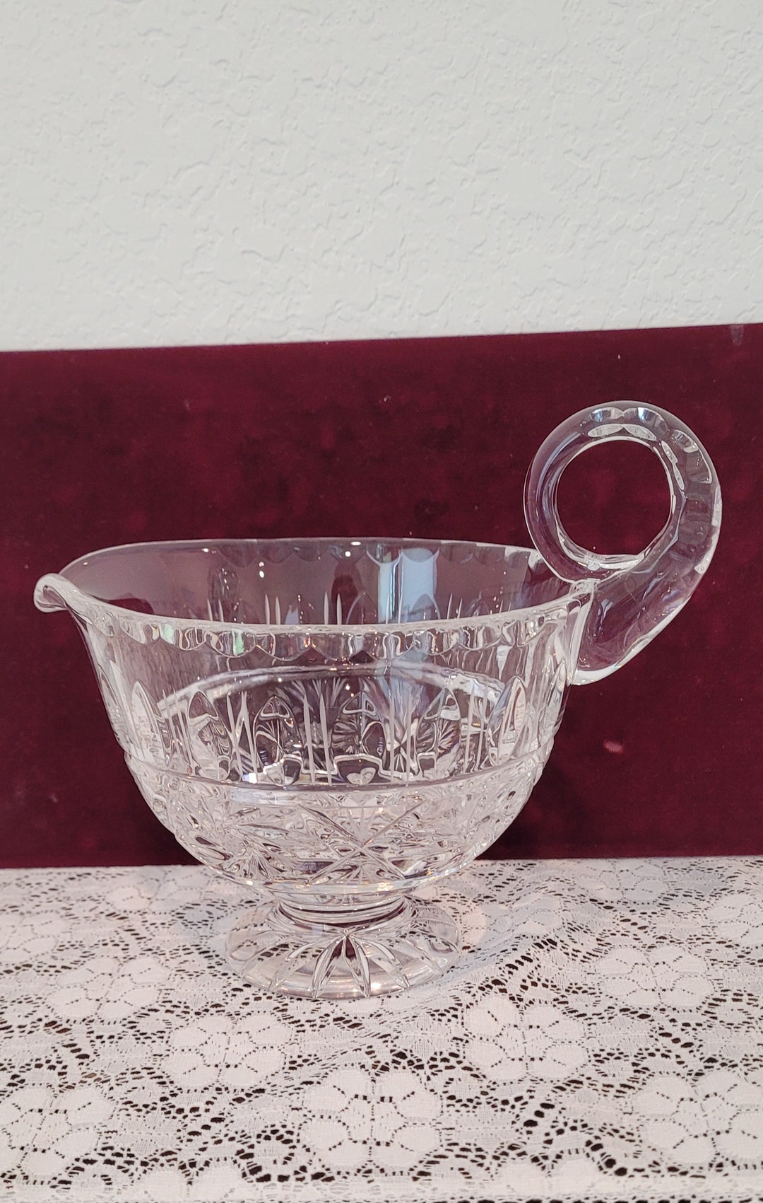 Avitra Lead Crystal Gravy Boat Swirl Star Pattern Poland. Boxa - Etsy