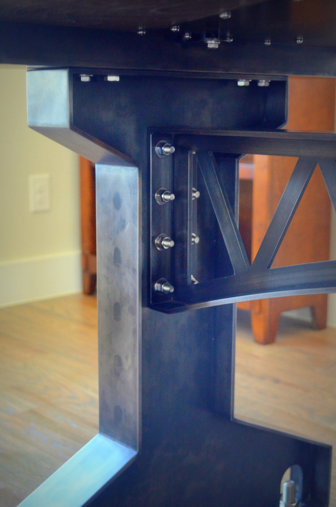 DA Bridge Desk, Industrial Desk, Twin Pedestal Desk, Steel and Wood ...