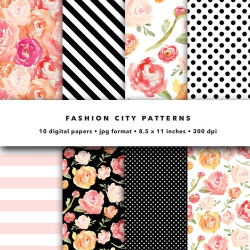 Digital Paper Pack PEACH Mint INSTANT DOWNLOAD Watercolor Dots | Etsy