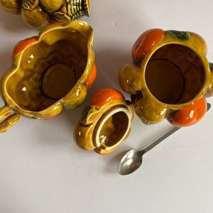 Vtg Inarco Orange Spice 4 Piece Set, Sugar, Creamer, Salt and Pepper ...