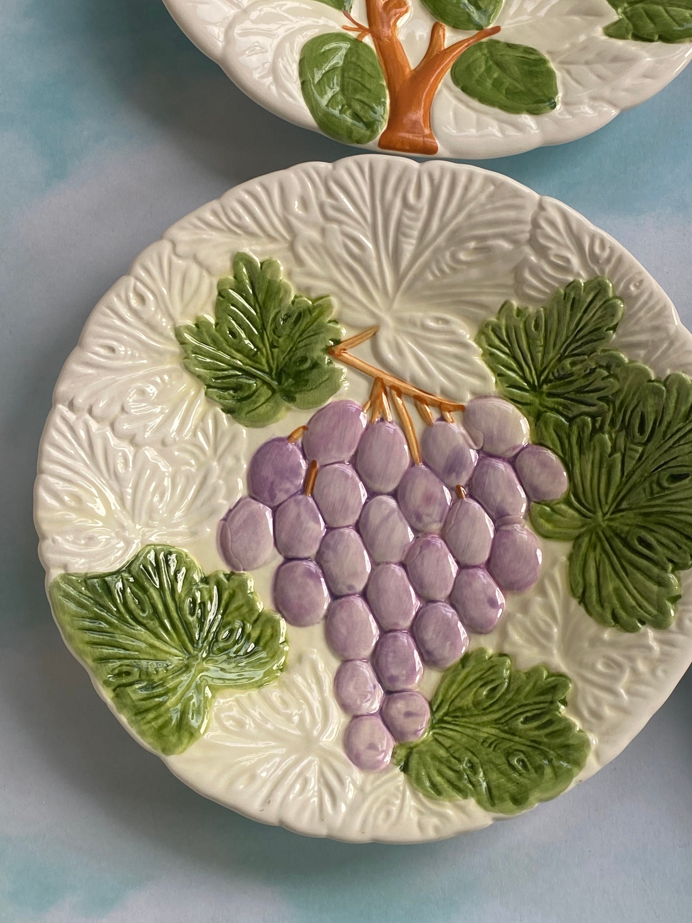 Vintage Shafford 3D Fruit Plates, Apple, Grape, Cherry, Set of 3 - Etsy