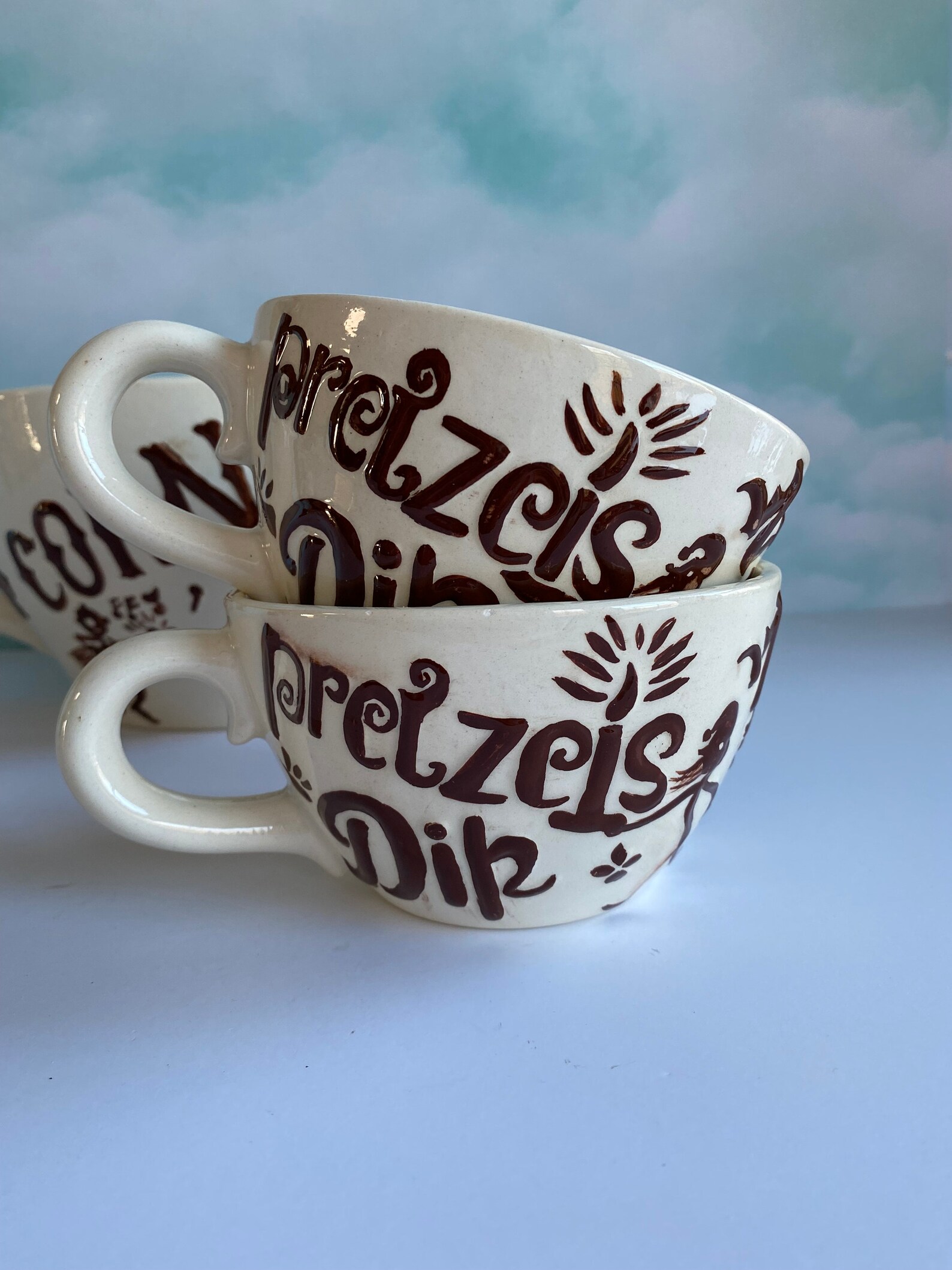 Vtg Snack Bowls Ceramic Snack Mugs Extra Large Main Snack - Etsy