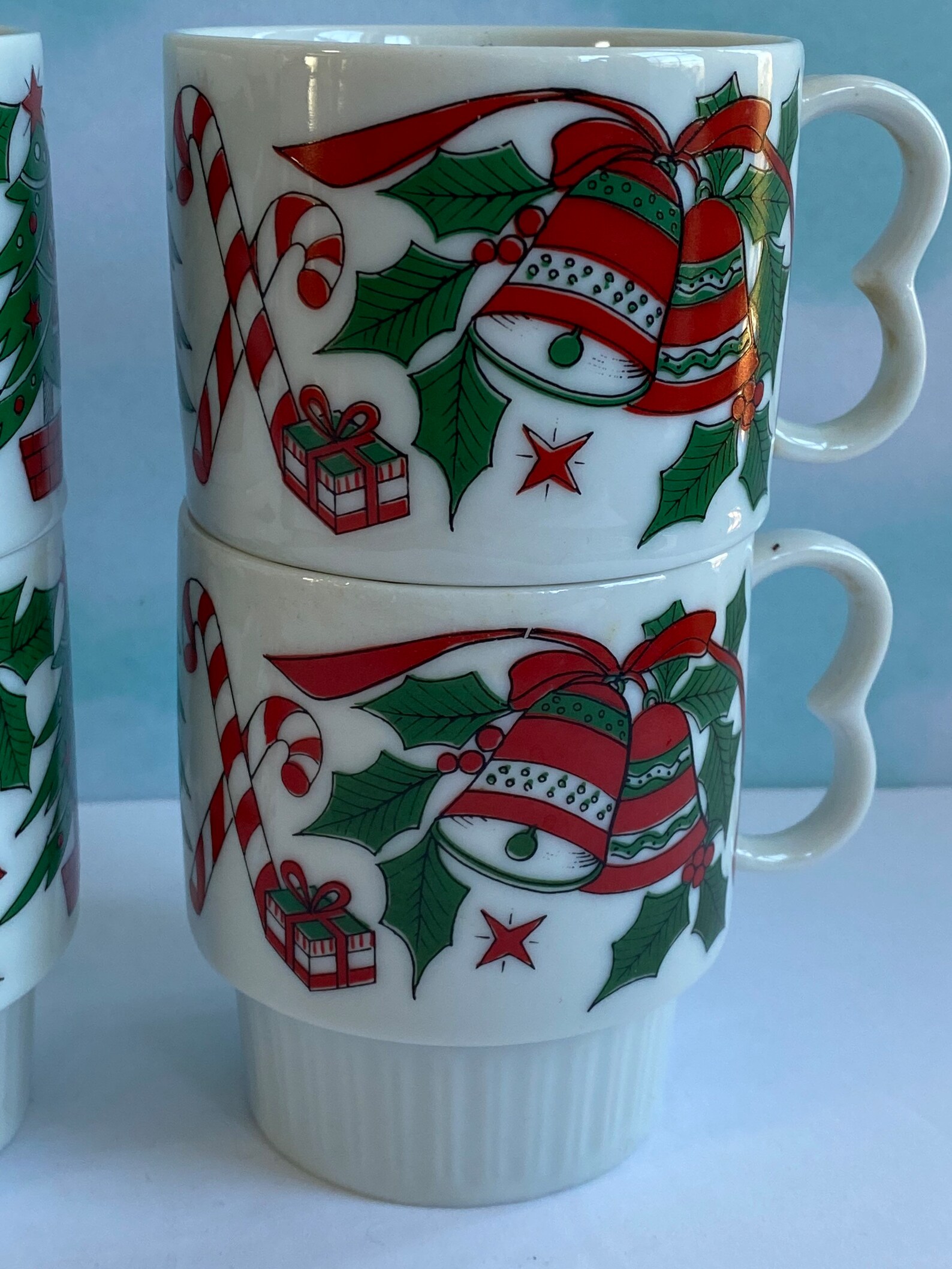 Vtg Stacked Christmas Mugs Set of 4 Holiday Mugs Bell and - Etsy