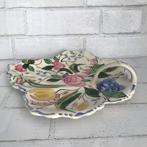 Blue Ridge Southern Pottery Verna Handled Leaf Shaped Dish With Victory ...