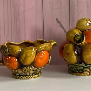 Vtg Inarco Orange Spice 4 Piece Set, Sugar, Creamer, Salt and Pepper ...