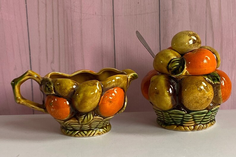 Vtg Inarco Orange Spice 4 Piece Set Sugar Creamer Salt and - Etsy