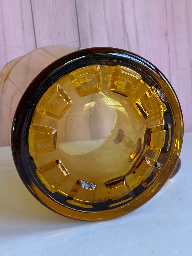 Vtg Novelty Glass Beer Pitcher 70s Amber Glass Beer Pitcher - Etsy