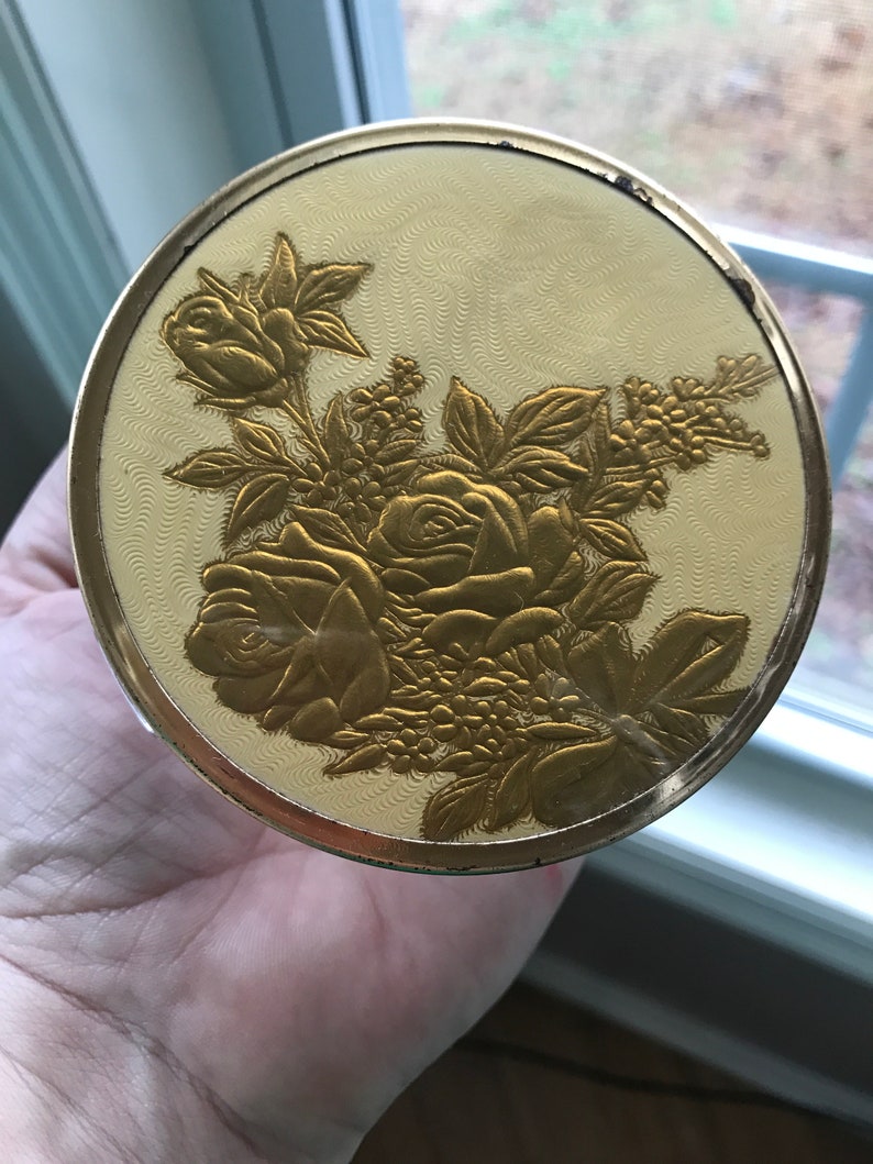 Vtg Glass Powder Puff Jar Vanity Jar Clear Ribbed Glass | Etsy