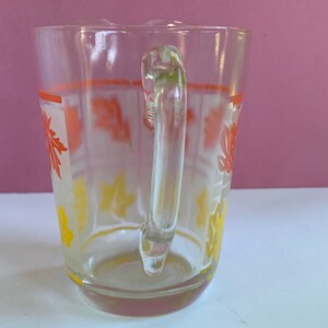 Vtg Autumn Leaves Glass Small Pitcher, Orange, Yellow Leaves Small ...