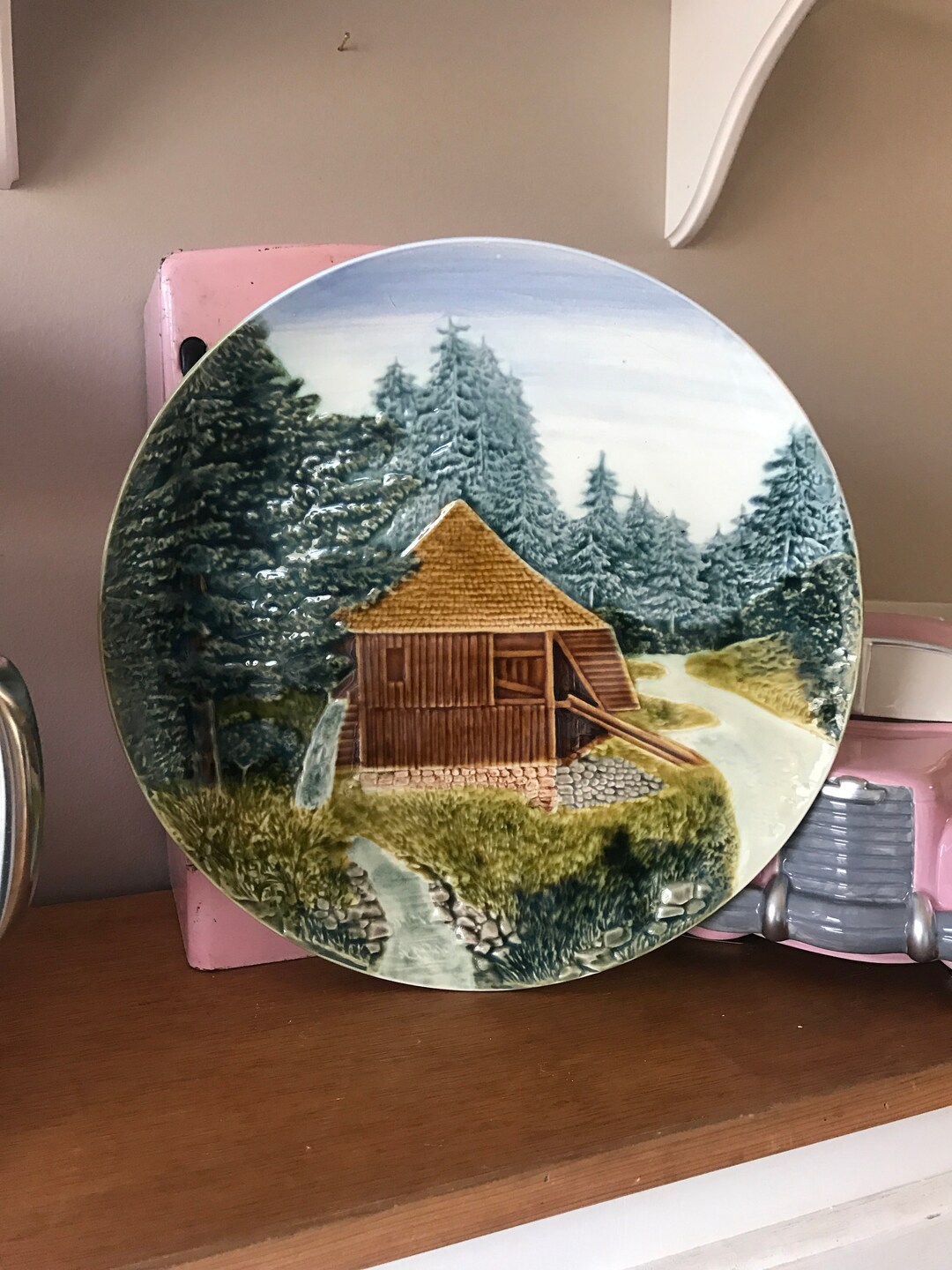 Vintage German Collector Plate Landscape Plate in Raised Relief Style ...