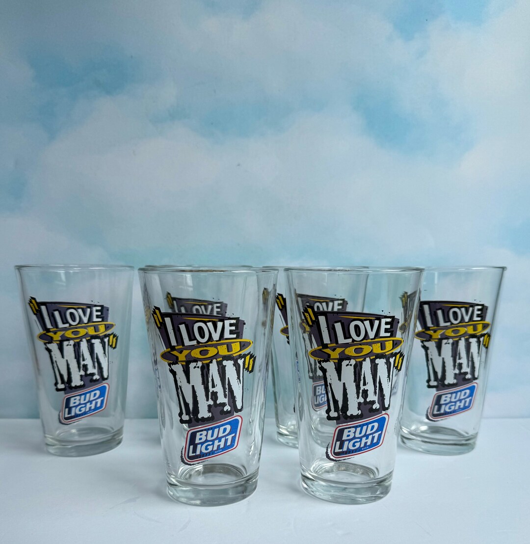 Vintage 90s Bud Light "i Love You Man" Beer Glasses, Set of 6 - Etsy