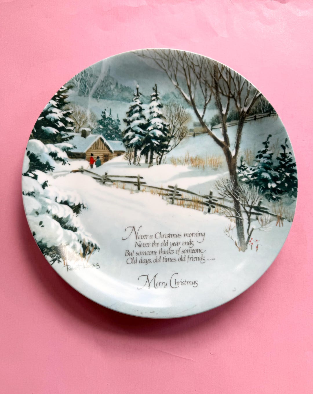 Vtg Christmas Winter Scene Commemorative Plate, 1975 Robert Laessig ...