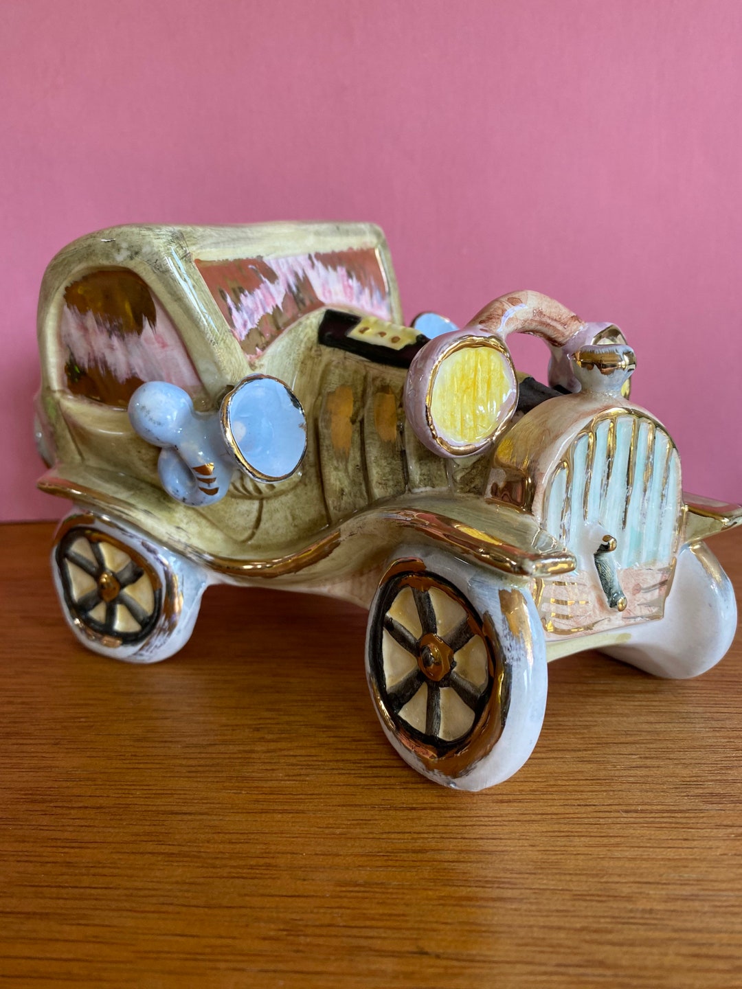 Vtg Relpo Old Fashioned Car Planter, Ceramic Car Old Jalopy Pastel ...