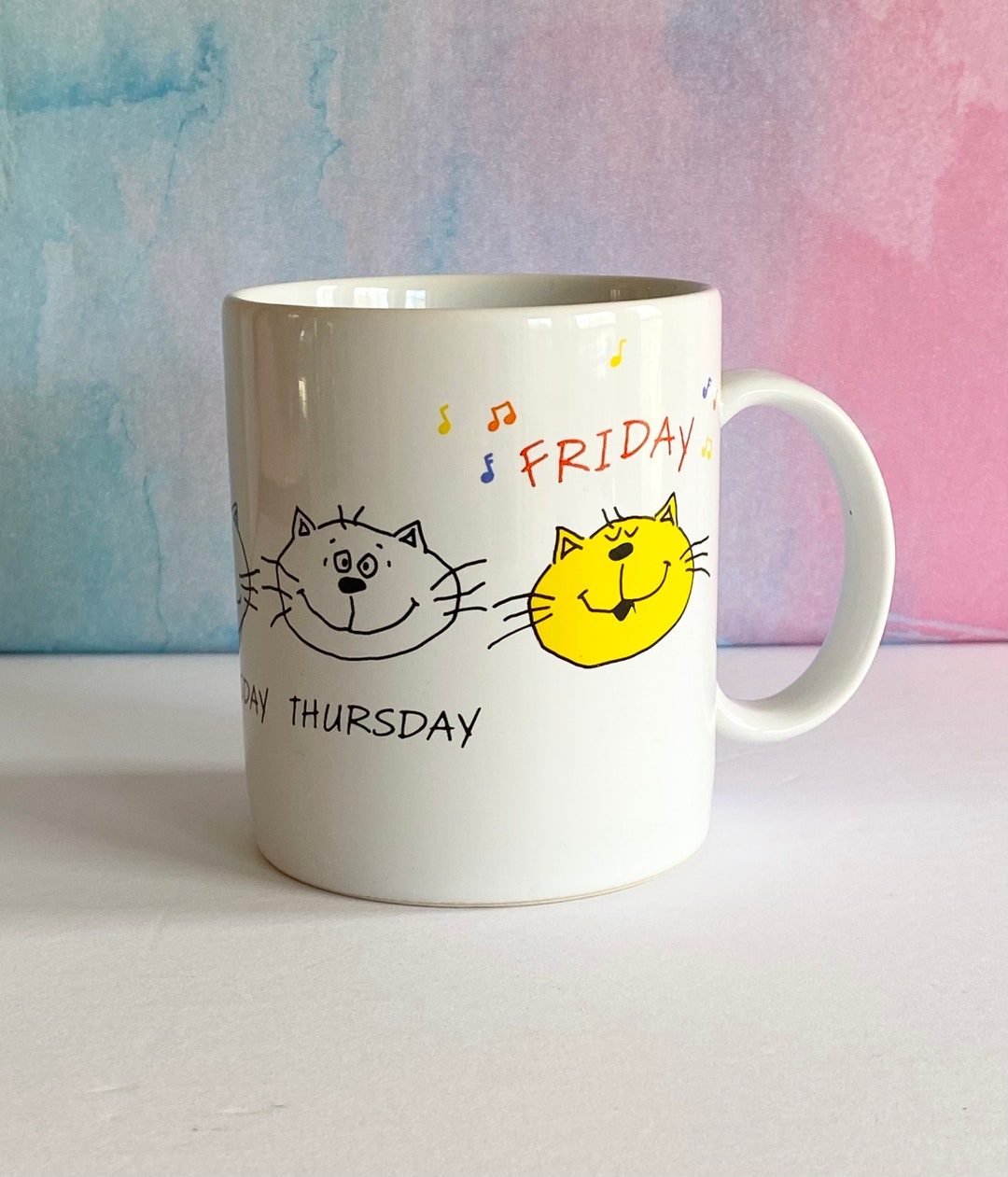 Vtg Hallmark Cat Face Days of the Week Ceramic Mug, Novelty Fun Mug ...