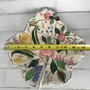 Blue Ridge Southern Pottery Verna Handled Leaf Shaped Dish With Victory ...