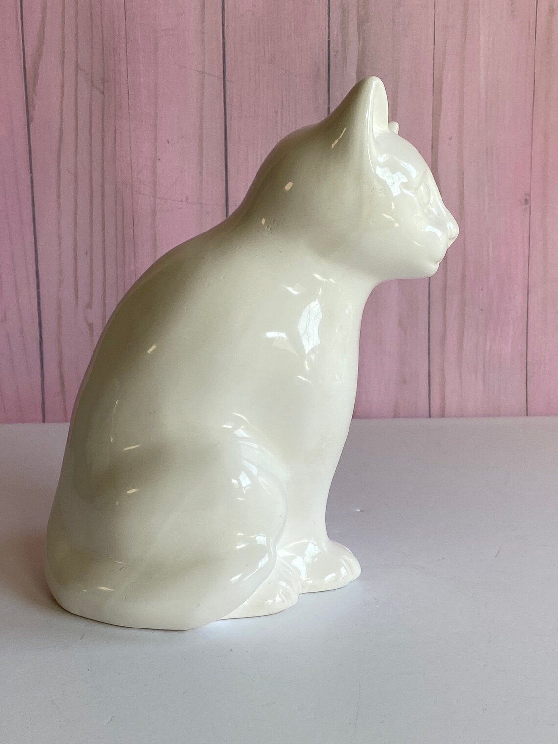 Vtg Enesco White Cat Figurine Solid White Ceramic Cat 1985 | Etsy