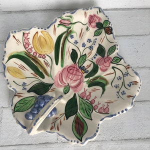 Blue Ridge Southern Pottery Verna Handled Leaf Shaped Dish With Victory ...