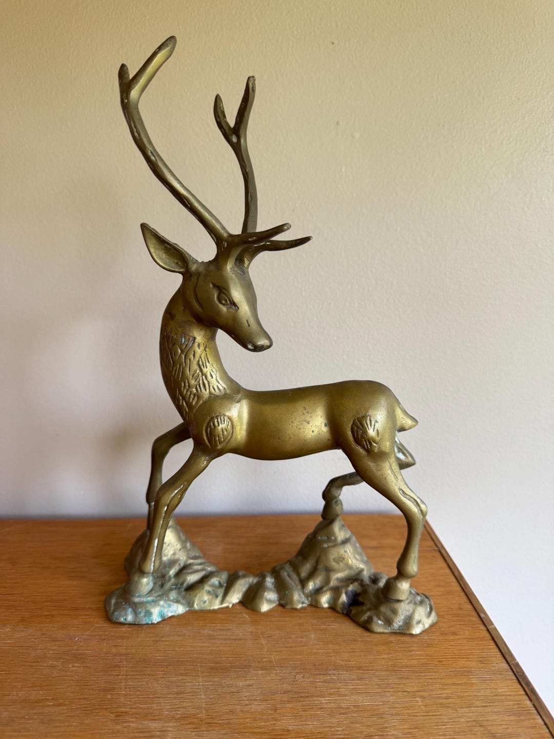 Vintage Solid Brass Deer Statue: MCM Home Decor (12 Inches) - Etsy