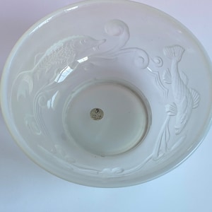 Vtg Fenton Atlantis Koi Fish Frosted Opalescent Bowl 8 1/4 Ted Mehrer ...