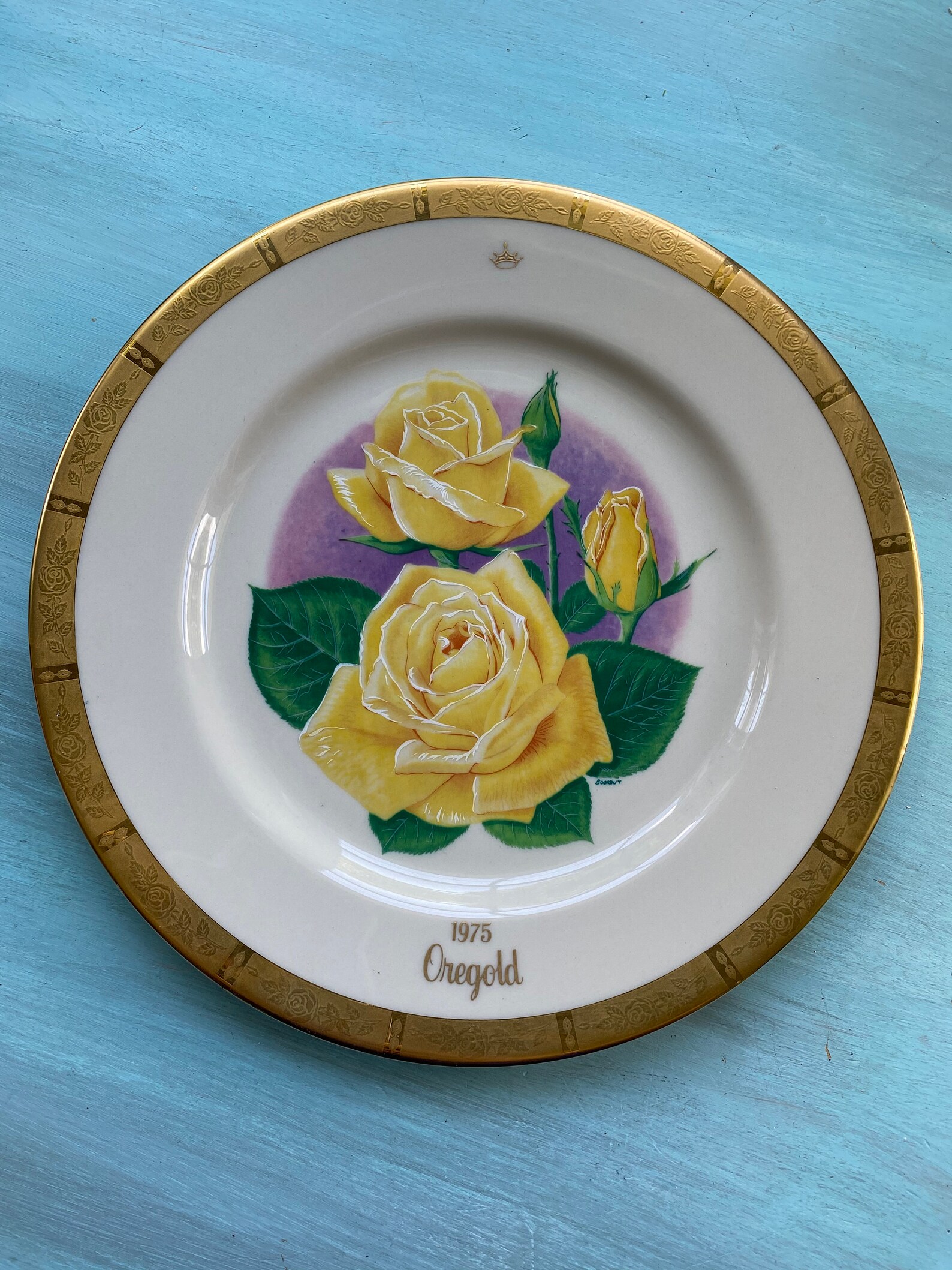 Vtg Rose Collector's Plate, All American Rose Selections Plate 1975 ...