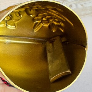 Vtg Swiss/german Cow Bell, Large Brass Bell With Black Embroidered ...