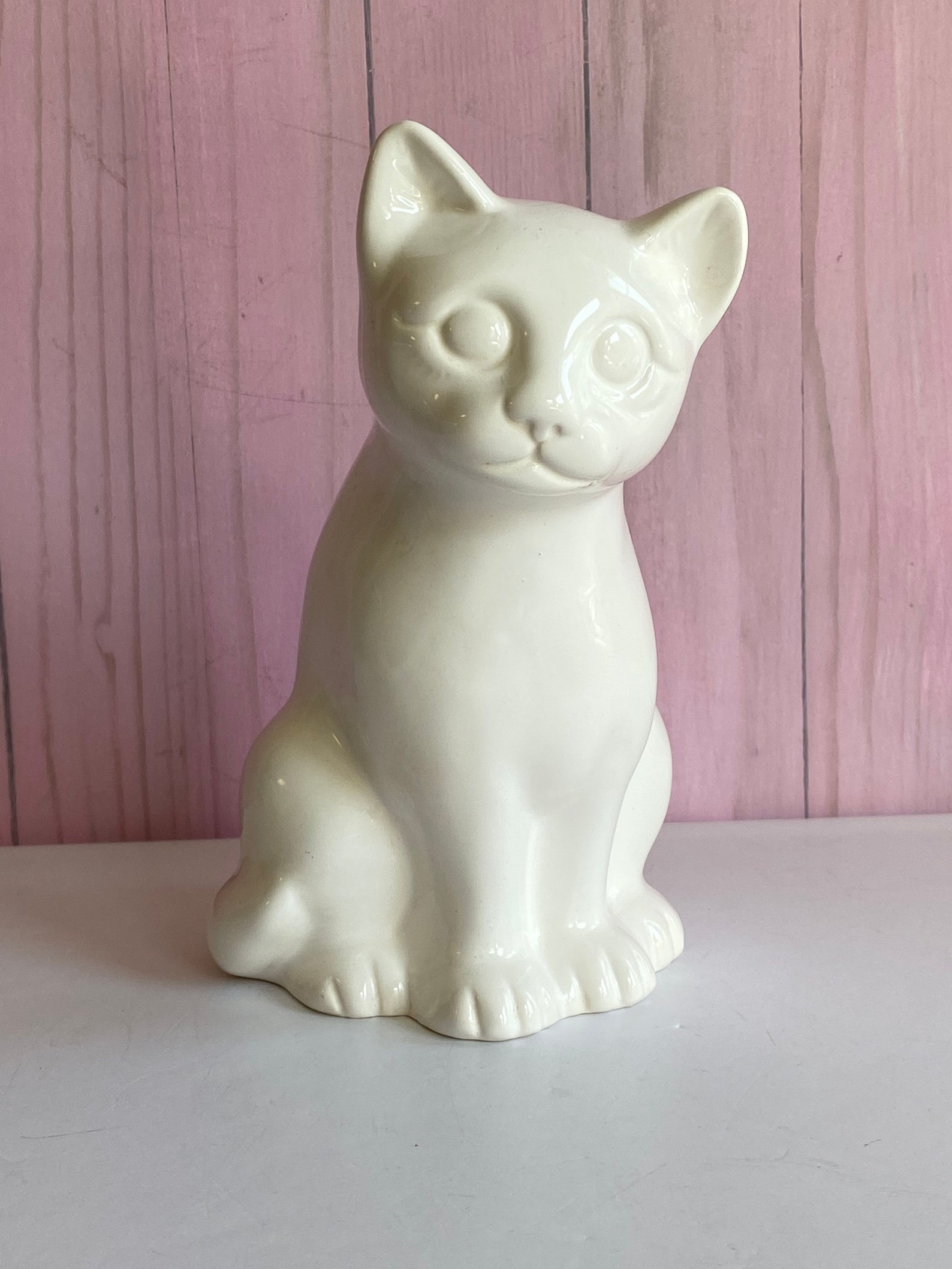 Vtg Enesco White Cat Figurine Solid White Ceramic Cat 1985 | Etsy