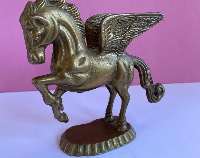 Vtg Solid Brass Pegasus Figure, Winged Horse Solid Brass Home Decor - Etsy