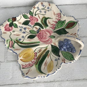 Blue Ridge Southern Pottery Verna Handled Leaf Shaped Dish With Victory ...