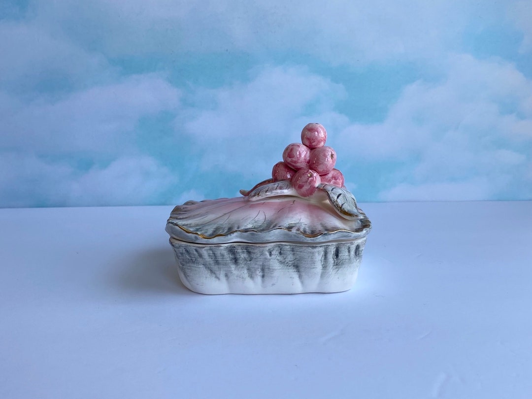 Vtg Ucagco Ceramics Japan Pink Ceramic Trinket Box With Lid. Pink ...
