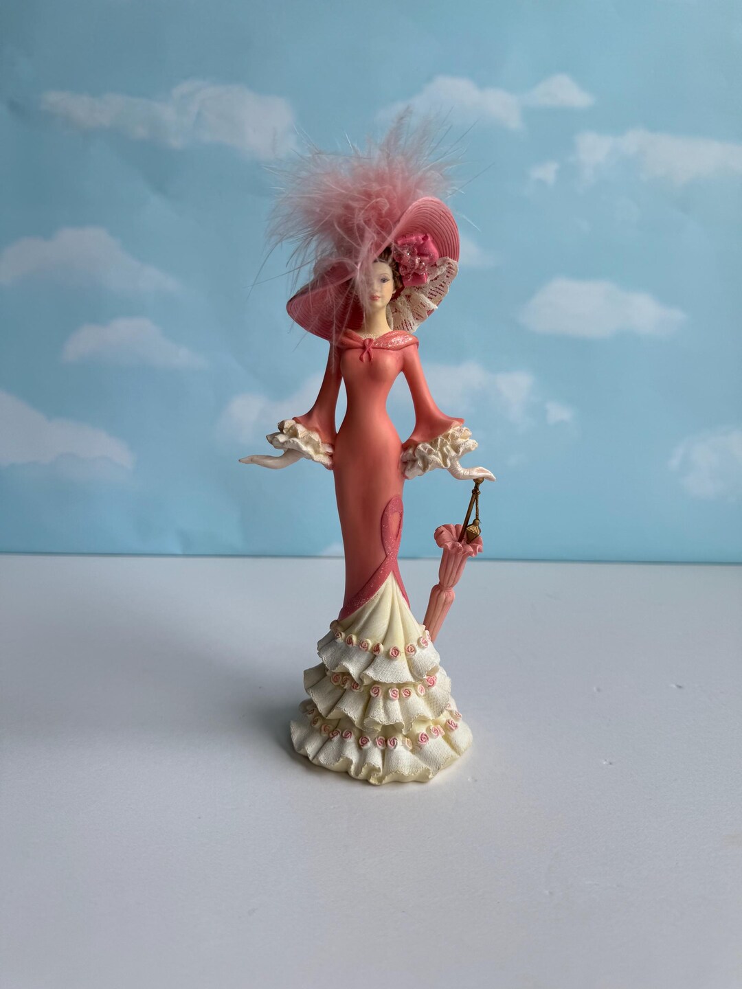 Thomas Kinkade Pink Lady Figure, Breast Cancer Awareness Figure, A ...