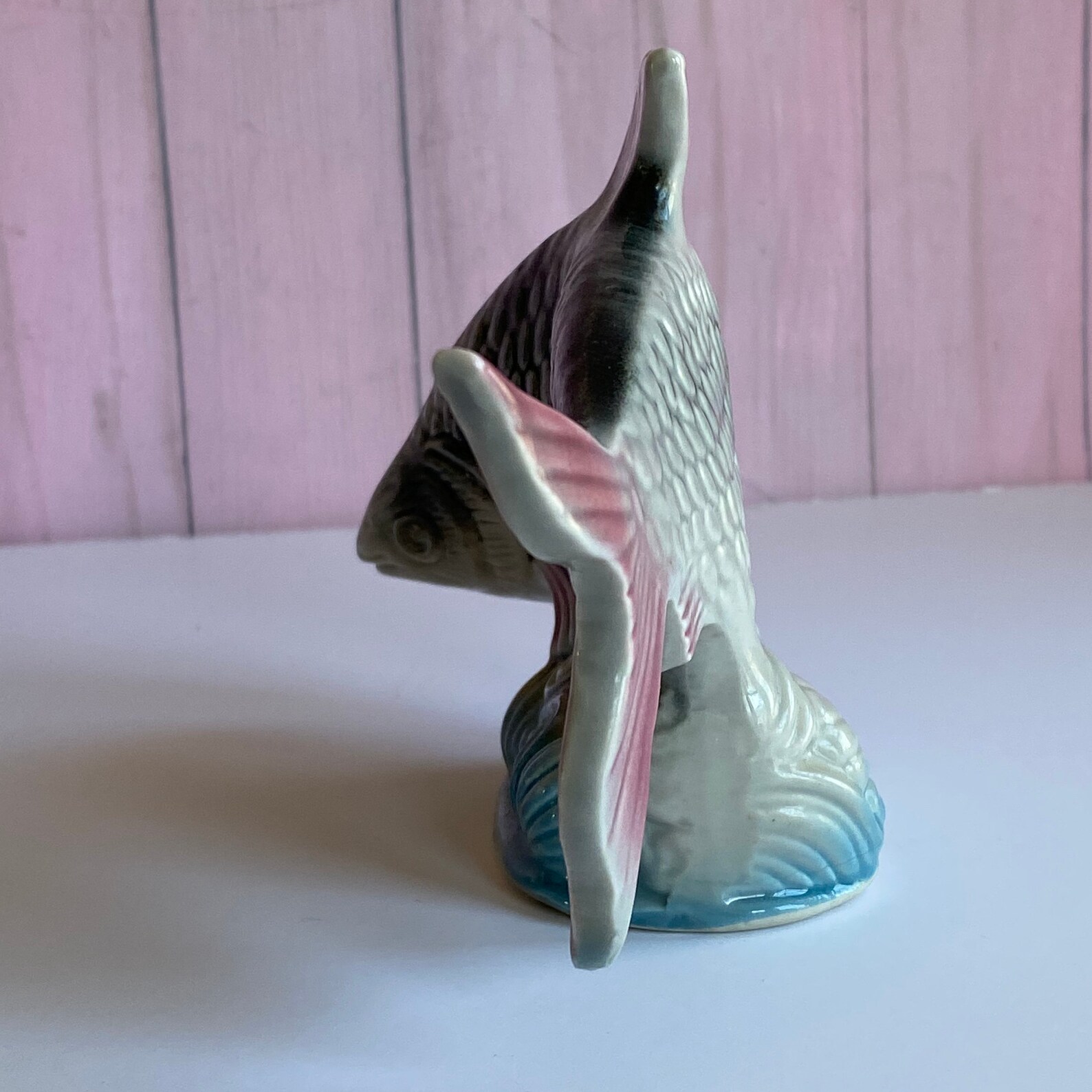 Vtg Ceramic Fish Blue Gray and Pink Ceramic Fish Brazil - Etsy