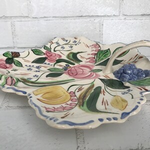 Blue Ridge Southern Pottery Verna Handled Leaf Shaped Dish With Victory ...