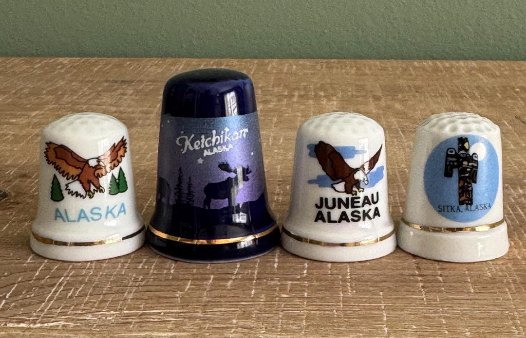Alaska Thimbles, State Souvenirs, Set of 4, Ketchikan, Stika, Juneau - Etsy