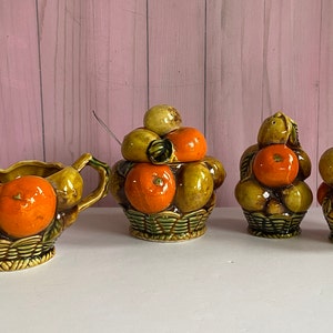 Vtg Inarco Orange Spice 4 Piece Set, Sugar, Creamer, Salt and Pepper ...