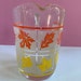 Vtg Autumn Leaves Glass Small Pitcher, Orange, Yellow Leaves Small ...