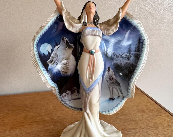 Vtg Native American Woman With Wolf Figure, Native Spirits "sacred ...