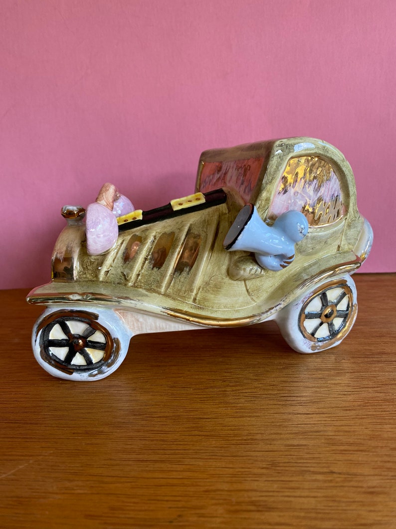 Vtg Relpo Old Fashioned Car Planter, Ceramic Car Old Jalopy Pastel ...