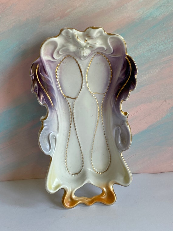 Vtg Double Spoon Rest German Fine Porcelain Spoon Holder | Etsy