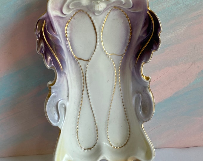 Vtg Double Spoon Rest, German Fine Porcelain Spoon Holder Dish, IPF ...
