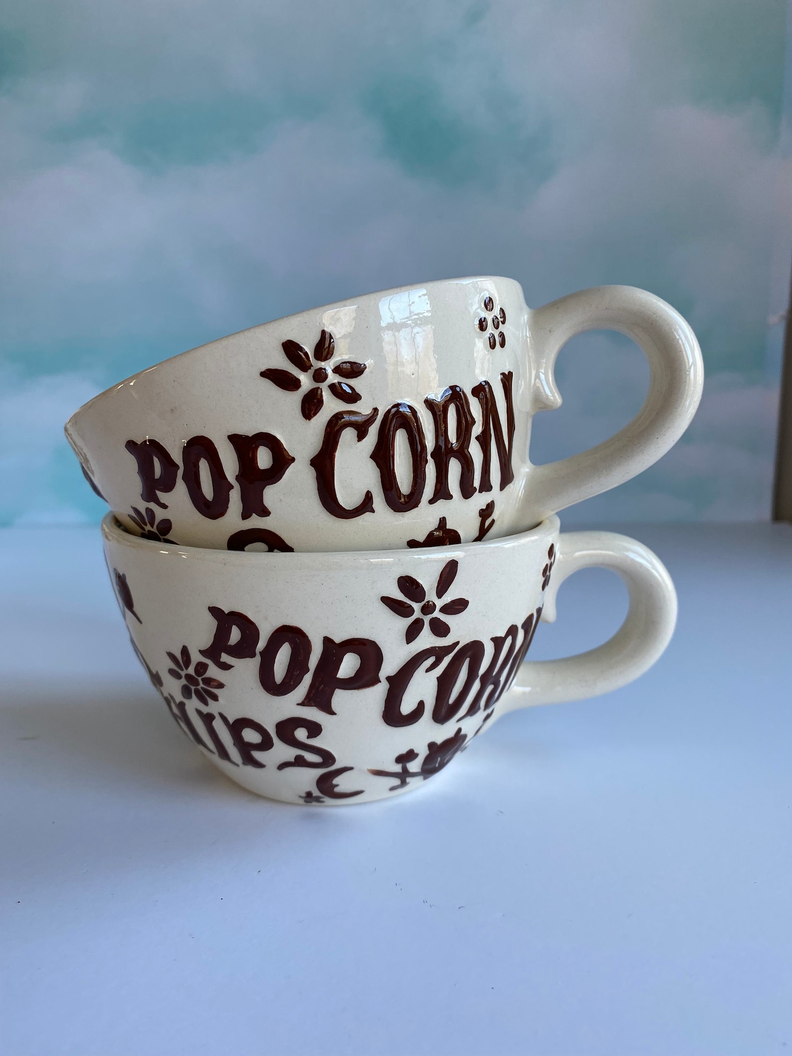 Vtg Snack Bowls Ceramic Snack Mugs Extra Large Main Snack - Etsy