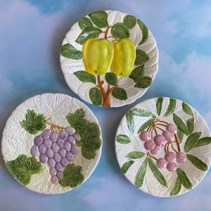 Vintage Shafford 3D Fruit Plates, Apple, Grape, Cherry, Set of 3 - Etsy