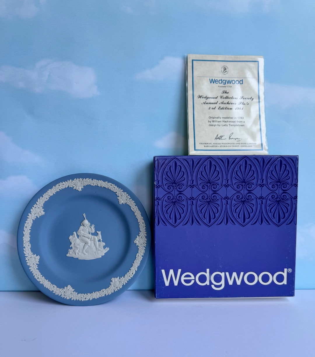 Vtg Wedgwood Plate, Blue Wedgwood Collectible Small Plate With Box ...
