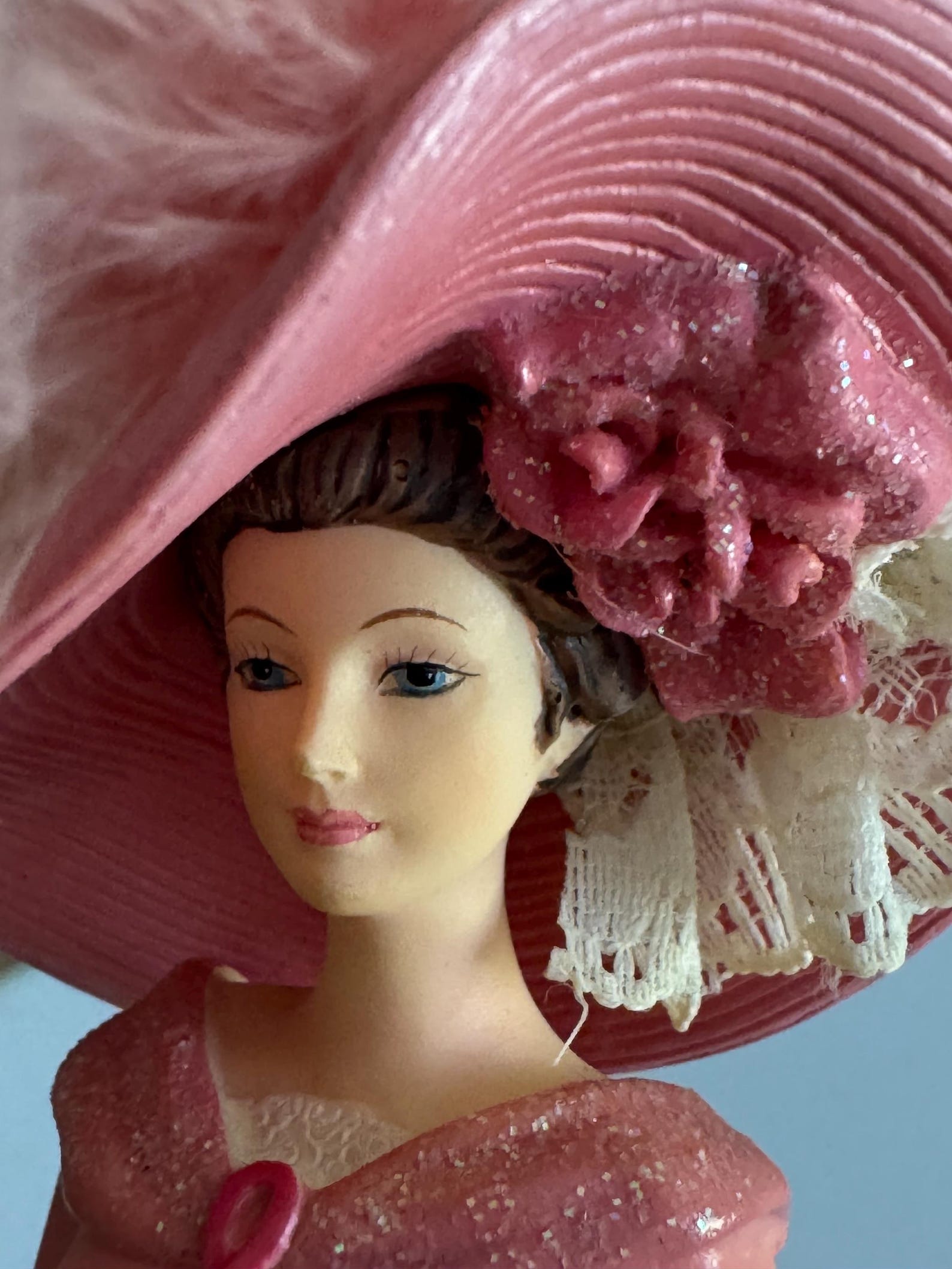 Thomas Kinkade Pink Lady Figure, Breast Cancer Awareness Figure, A ...