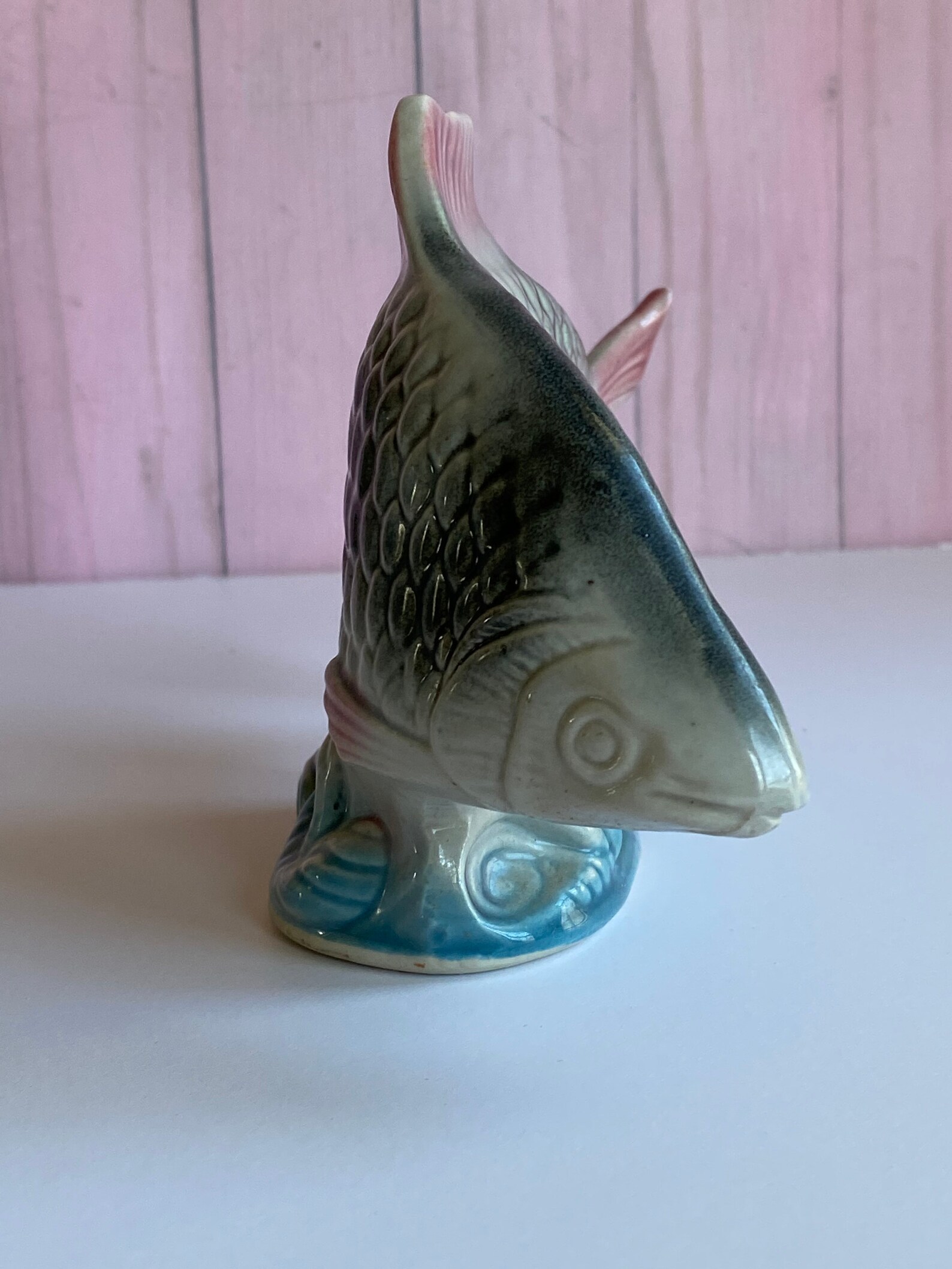 Vtg Ceramic Fish Blue Gray and Pink Ceramic Fish Brazil - Etsy