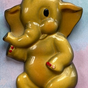 Vtg Chalkware Elephant Set, Mama Elephant and Baby Elephant Chalkware ...