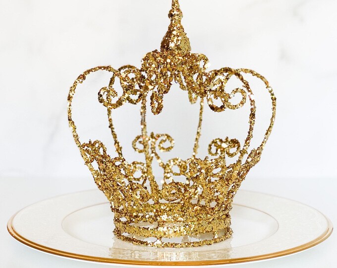 Gold Glitter Crown Centerpiece, Princess Party Decoration, Wedding ...