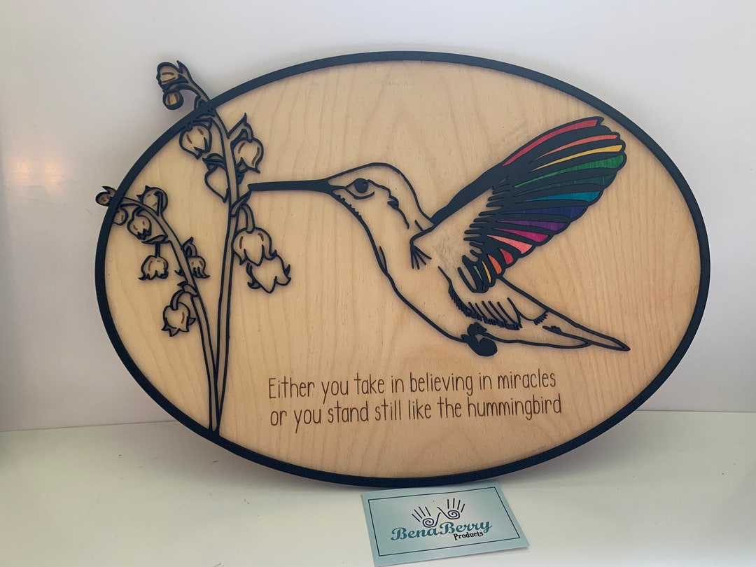 Digital File Hummingbird Plaque, SVG, DXF, Bird, Lily of the Valley ...