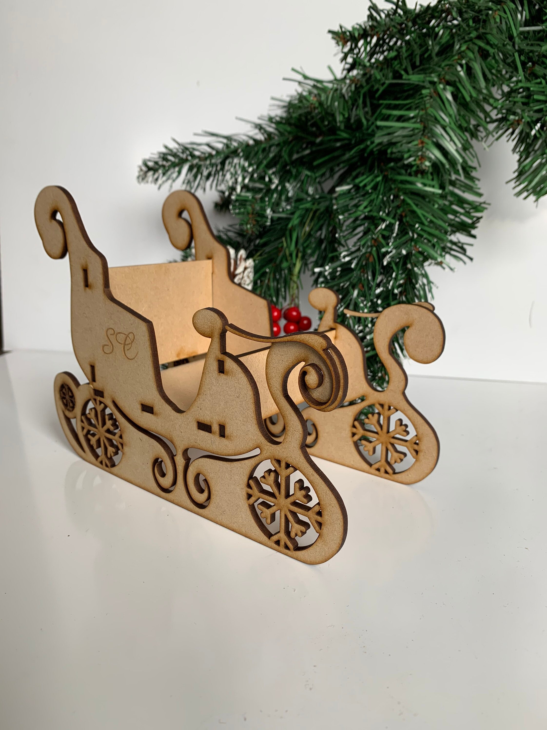 DIGITAL File Wooden Sleigh, 3D Self Assembly Sleigh, SVG / DXF, Cut ...