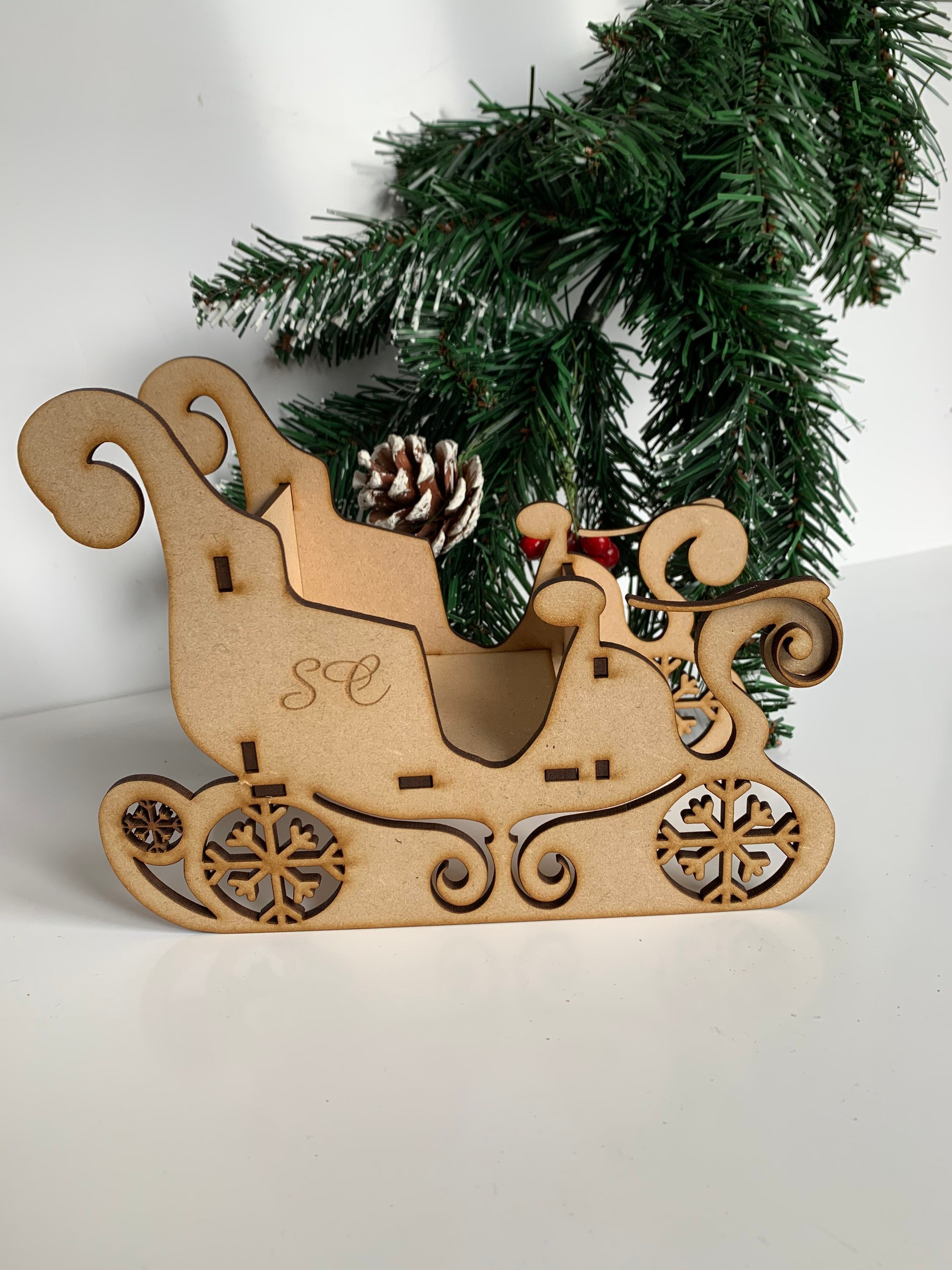 DIGITAL File Wooden Sleigh, 3D Self Assembly Sleigh, SVG / DXF, Cut ...