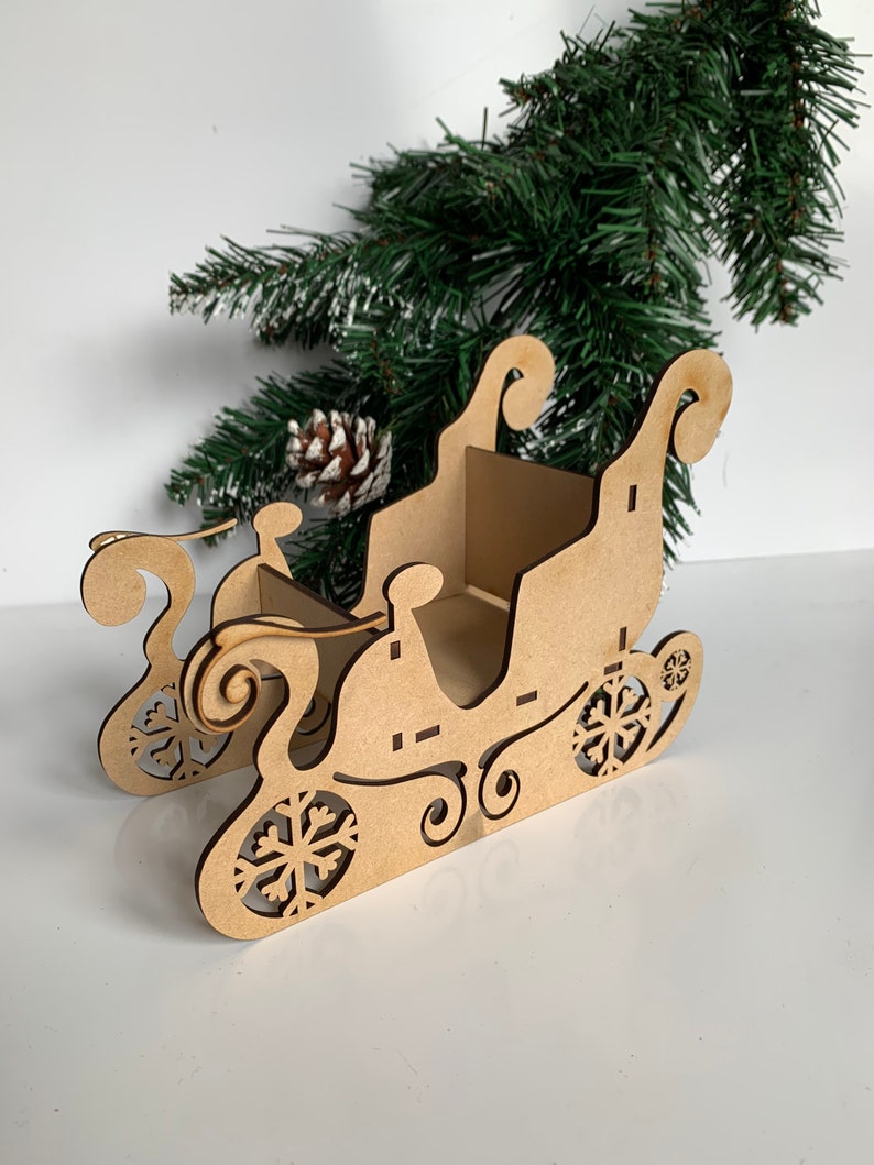 DIGITAL File Wooden Sleigh, 3D Self Assembly Sleigh, SVG / DXF, Cut ...